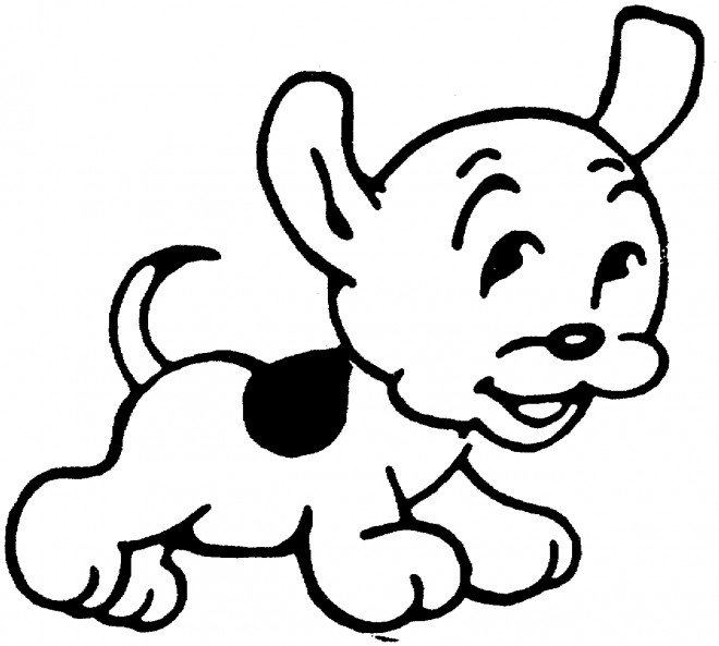 Coloriage Chiot Heureux Dessin Gratuit Imprimer