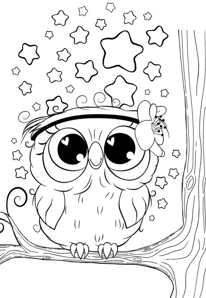 Coloriage Chouette kawaii pour enfant dessin gratuit à imprimer Coloriage Chouette kawaii pour enfant dessin gratuit à imprimer