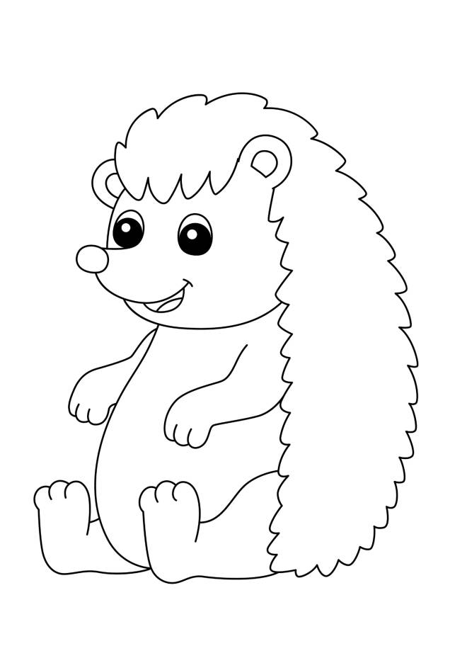 Coloriage Hérisson assis dessin gratuit à imprimer