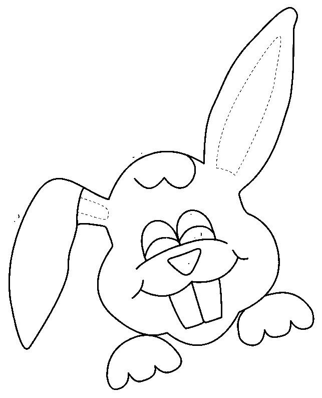 Coloriage Lapin qui rit dessin gratuit à imprimer