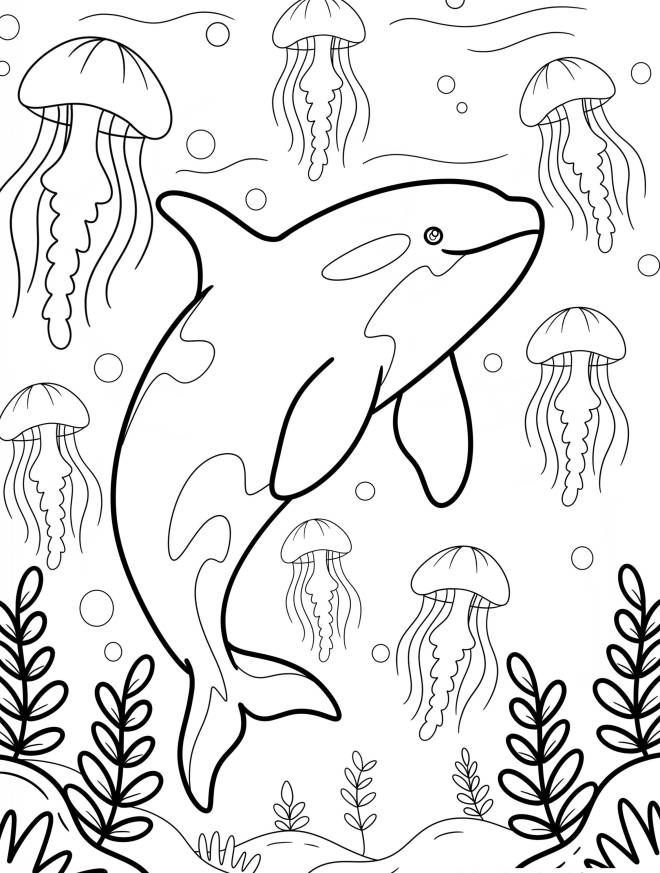 Coloriage Orque gratuit à imprimer