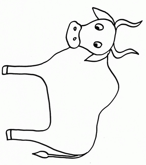 Coloriage Taureau à main levée dessin gratuit à imprimer