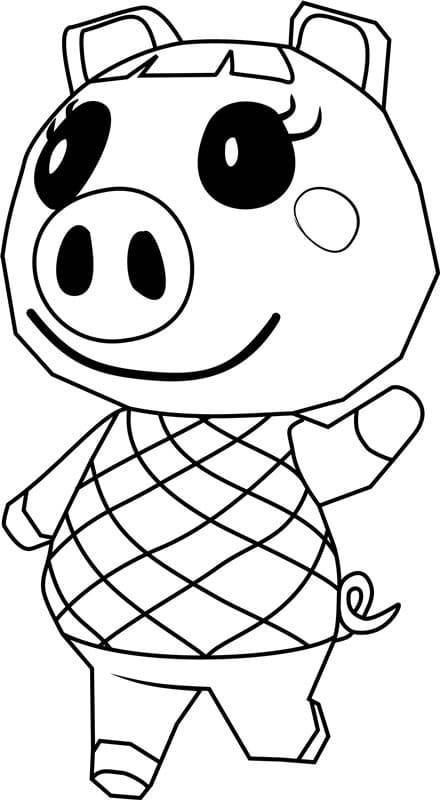 Coloriage Habitant cochon Animal Crossing dessin gratuit à imprimer Coloriage Habitant cochon Animal Crossing dessin gratuit à imprimer