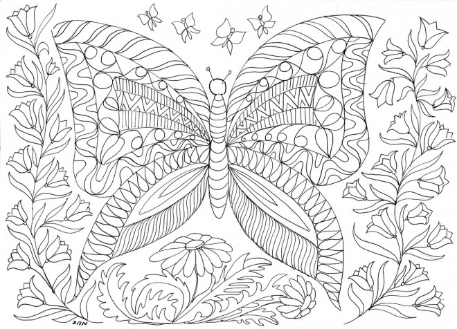 Coloriage Anti Stress Papillons Dessin Gratuit à Imprimer