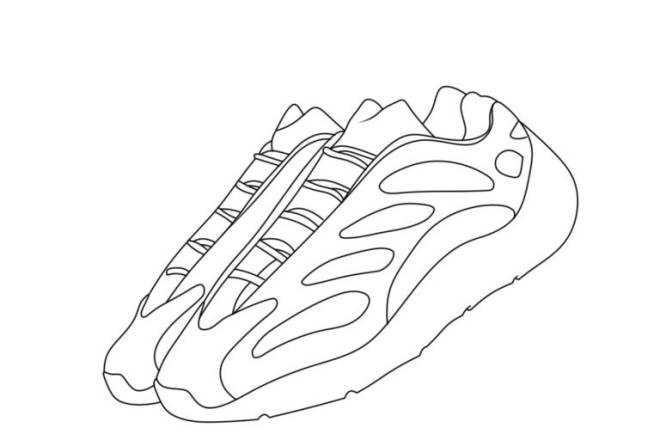 Coloriage Basket chaussures Yeezy Boost 700 v3 dessin gratuit à imprimer