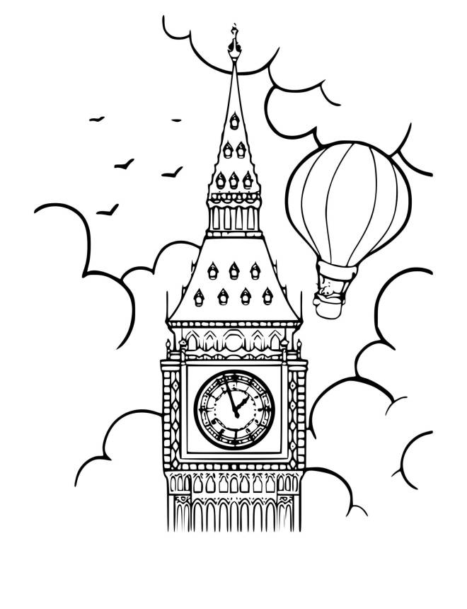 Coloriage Monument Big Ben à Londres dessin gratuit à imprimer Coloriage Monument Big Ben à Londres dessin gratuit à imprimer