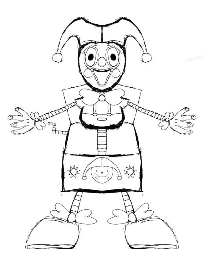 Coloriage Boxy Boo comme un clown dessin gratuit à imprimer