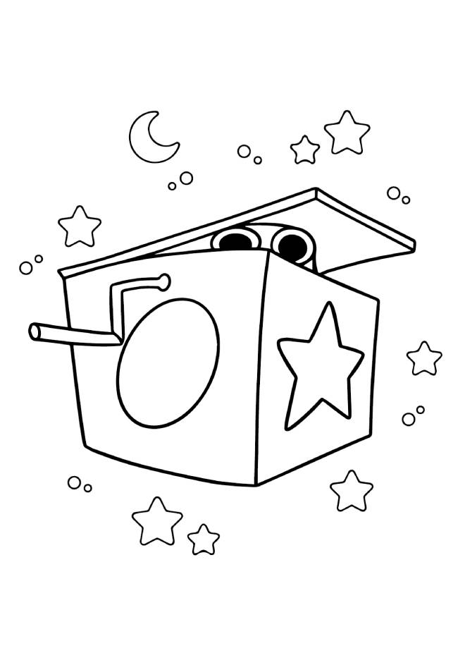 Coloriage Boxy Boo dans la boîte dessin gratuit à imprimer