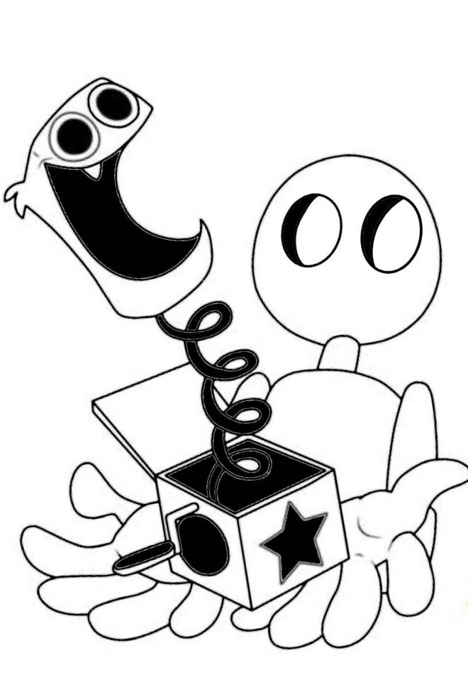 Coloriage Boxy Boo en lineart dessin gratuit à imprimer