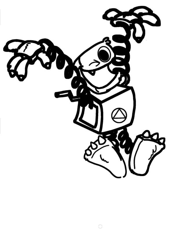 Coloriage Boxy Boo saute de joie dessin gratuit à imprimer