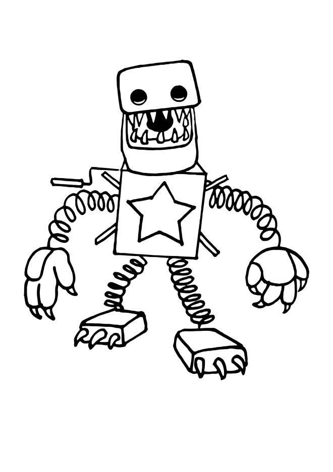 Coloriage Boxy Boo simple dessin gratuit à imprimer
