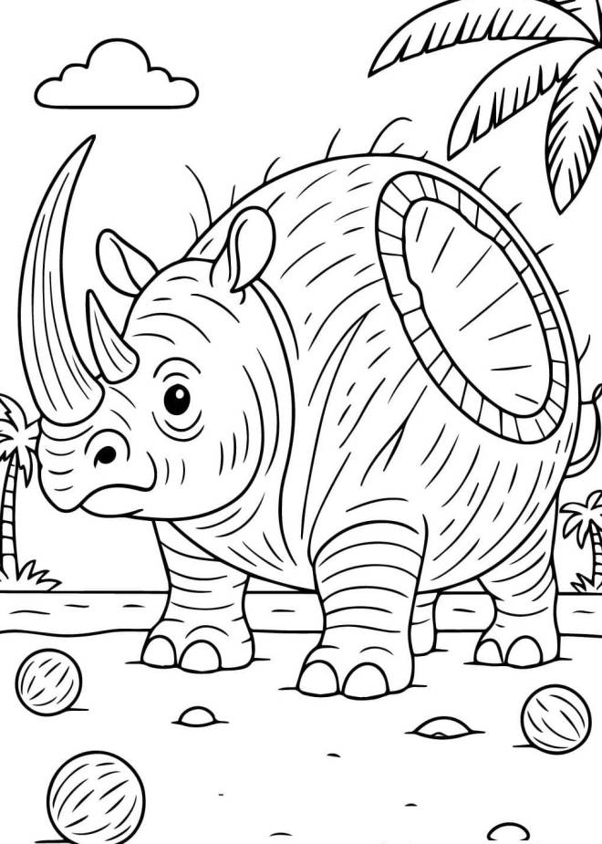 Coloriage Cocosino Rhino dessin gratuit à imprimer