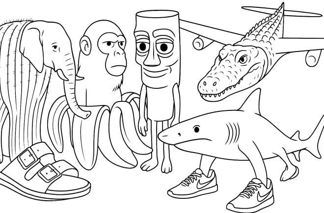 Coloriage Les Brainrots italiens pour enfants dessin gratuit à imprimer