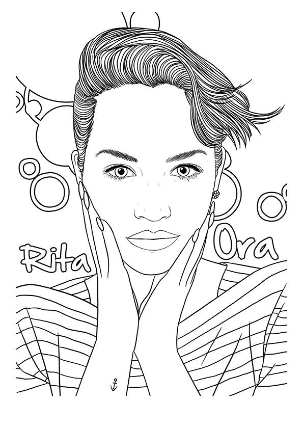 Coloriage Rita Ora dessin gratuit à imprimer
