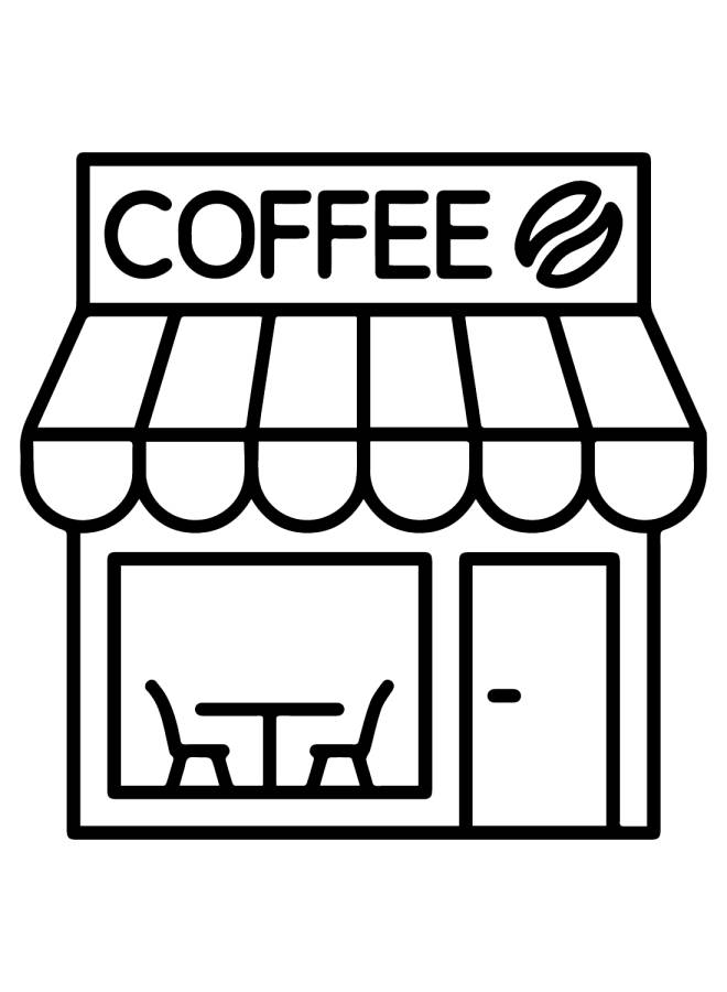 Cafeteria Tiendas Applique Getdrawings Sketch Coloring Page
