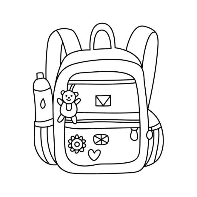 Coloriage Cartable avec une jouet dessin gratuit à imprimer