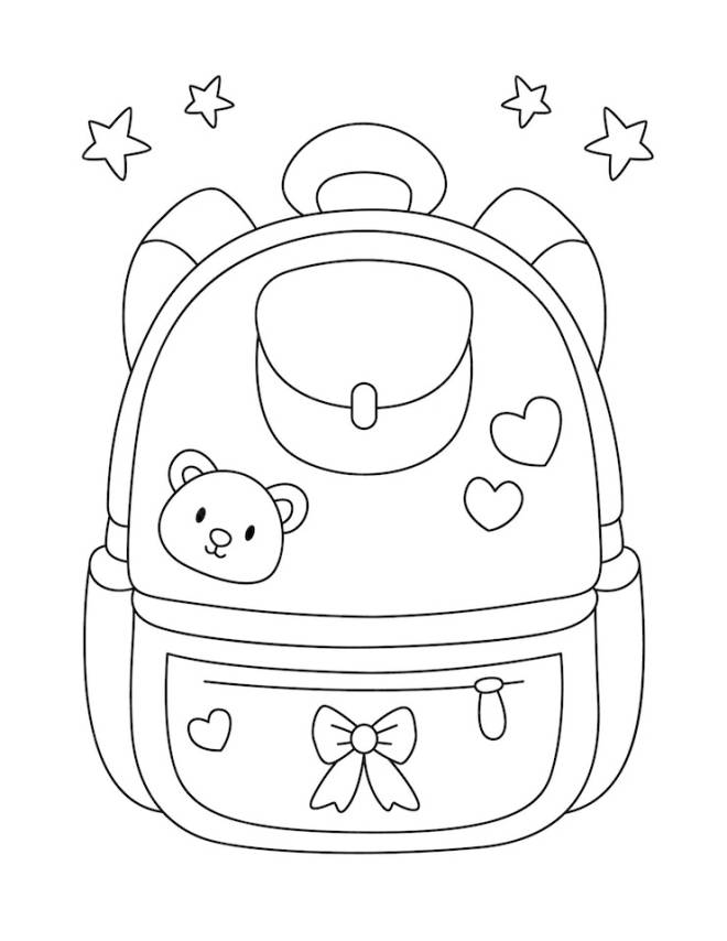 Coloriage Cartable pour les petits élèves