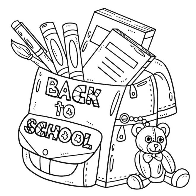 Coloriage Cartable gratuit à imprimer