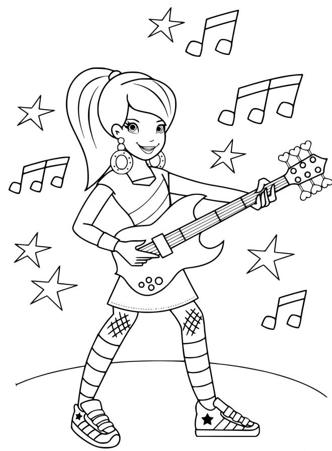 Coloriage Pop Star de dessin animé dessin gratuit à imprimer