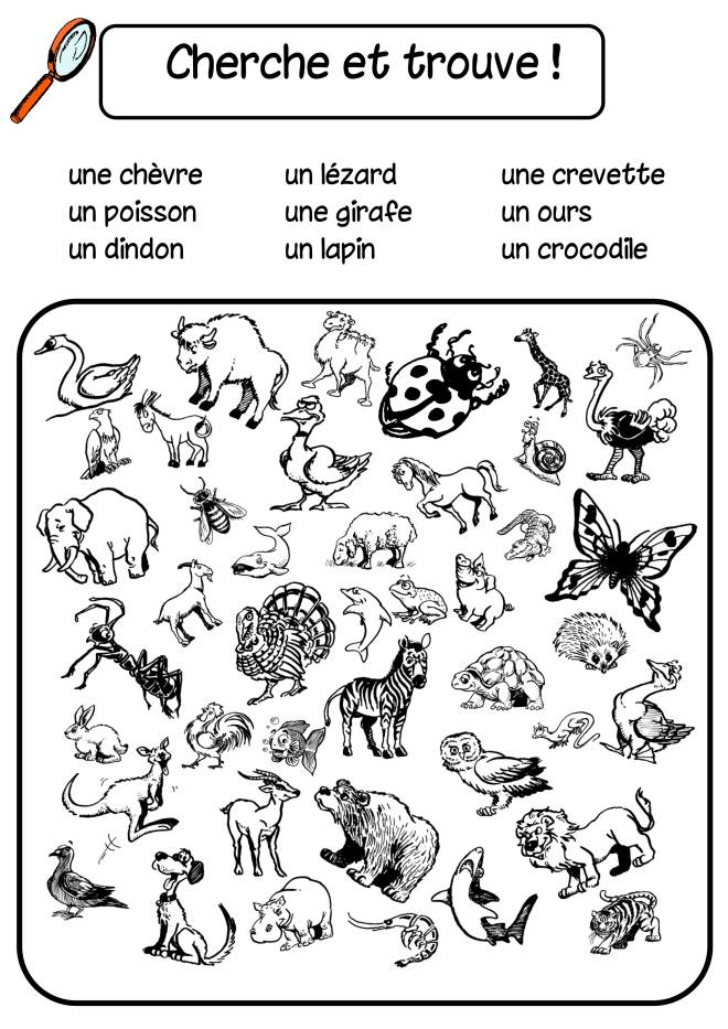 Coloriage Cherche et trouve gratuit à imprimer