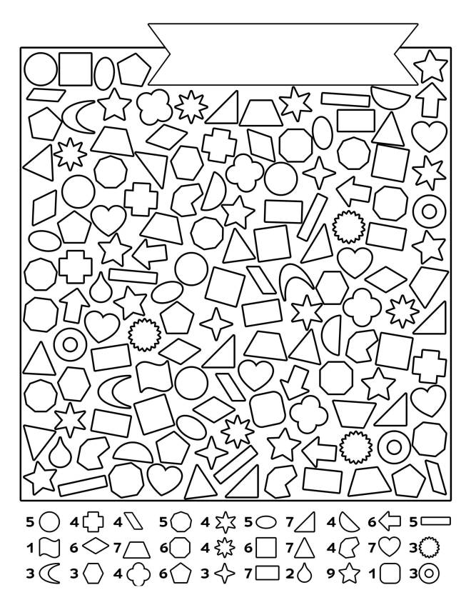 Coloriage Cherche et trouve formes dessin gratuit à imprimer