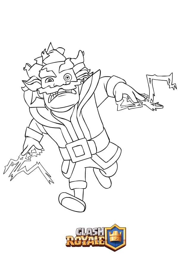 Coloriage Magicien électrique attaquant Clash Royale