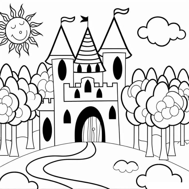 Coloriage Palais de scène de contes dessin gratuit à imprimer Coloriage Palais de scène de contes dessin gratuit à imprimer