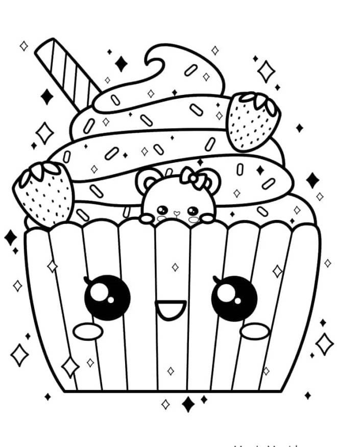Coloriage Cupcake maternelle kawaii dessin gratuit à imprimer Coloriage Cupcake maternelle kawaii dessin gratuit à imprimer