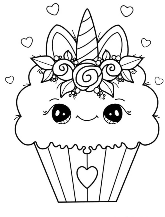 Coloriage Licorne cupcake maternelle dessin gratuit à imprimer Coloriage Licorne cupcake maternelle dessin gratuit à imprimer