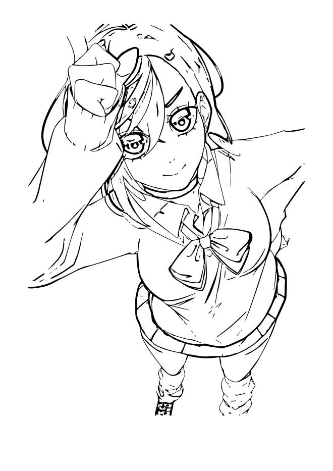 Coloriage Belle Fille héroïne de Dandadan