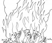Coloriage Feu gratuit à imprimer