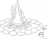 Coloriage Feu gratuit à imprimer