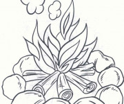 Coloriage Feu gratuit à imprimer