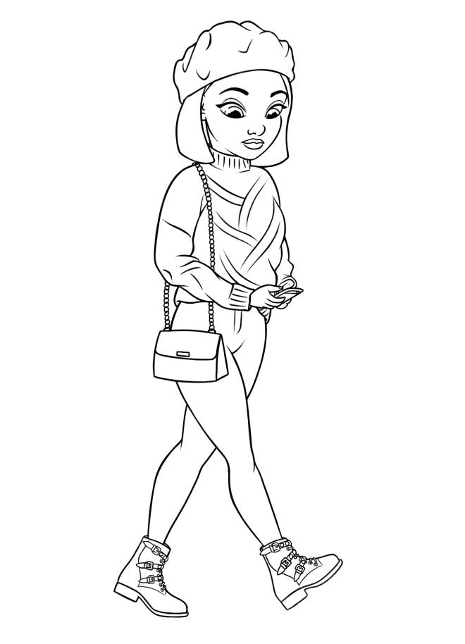 Coloriage Une Fille Adolescente Modéliste Dessin Gratuit à Imprimer