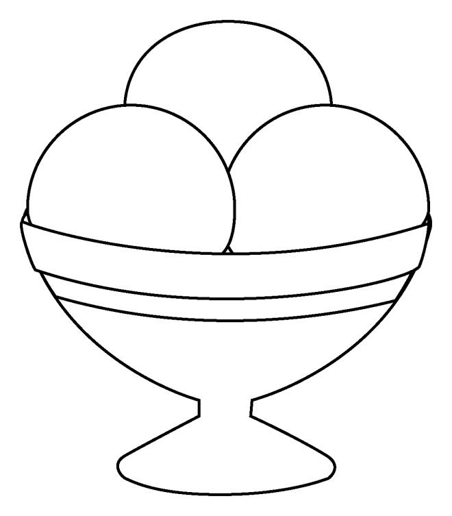 Coloriage Verre de glace avec trois boules dessin gratuit à imprimer