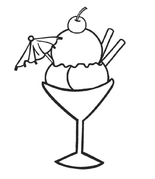 Coloriage Verre de glace pour l'été