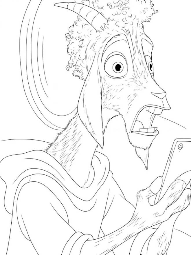 Coloriage Bouc en surprise du film Goat dessin gratuit à imprimer