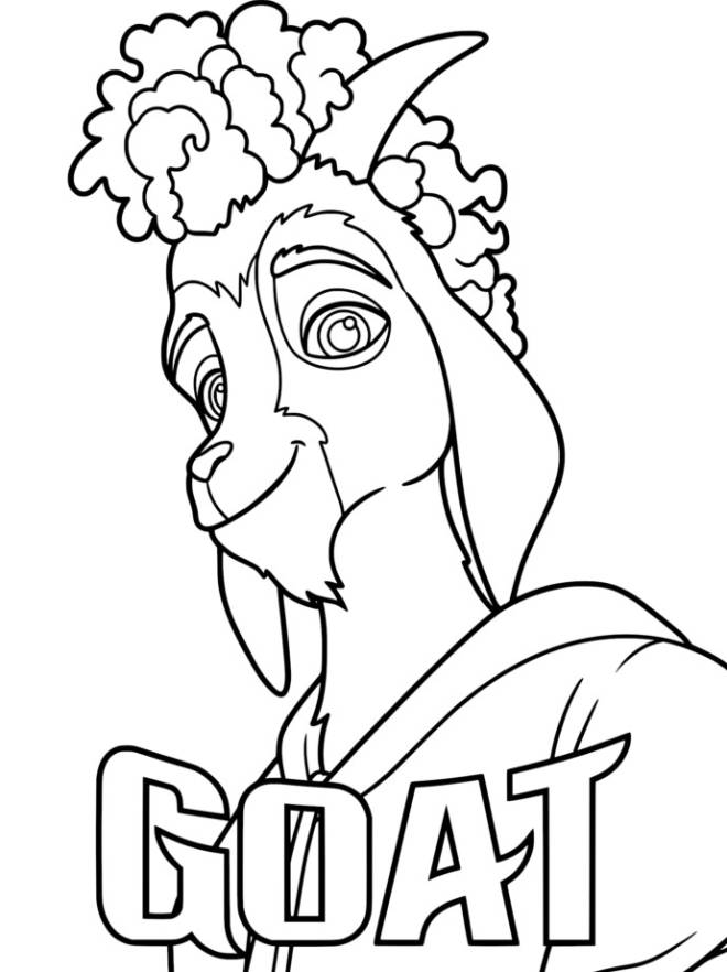 Coloriage Bouc Will Harris héros du film Goat
