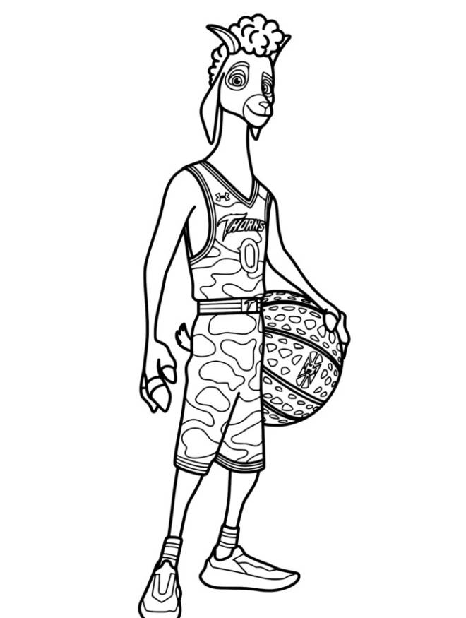 Coloriage Will Harris debout tenant le roarball dessin gratuit à imprimer