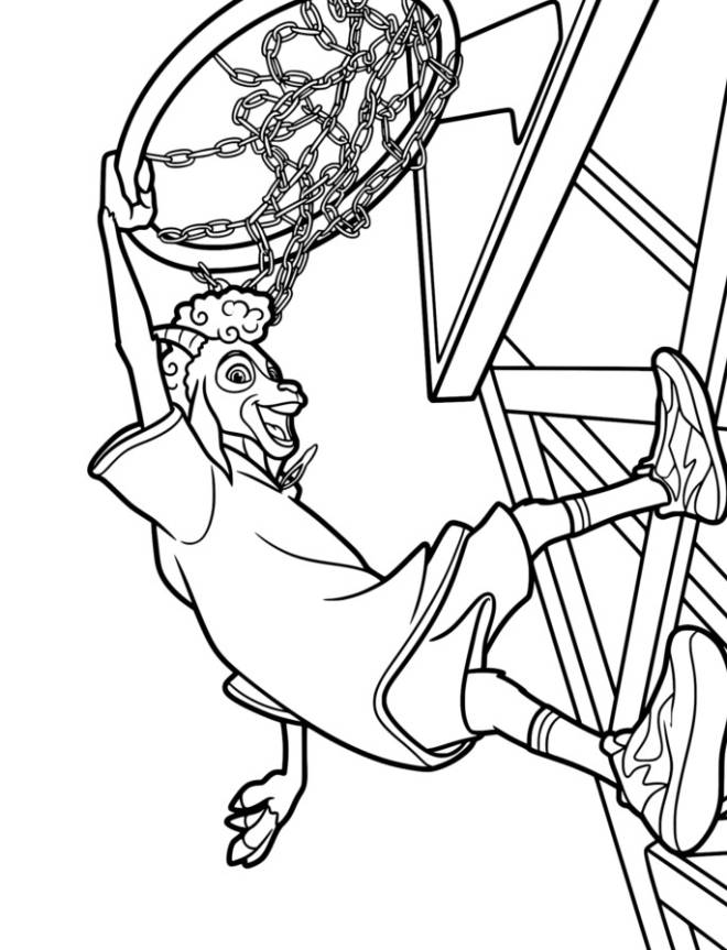 Coloriage Will Harris dunk le Roarball dessin gratuit à imprimer
