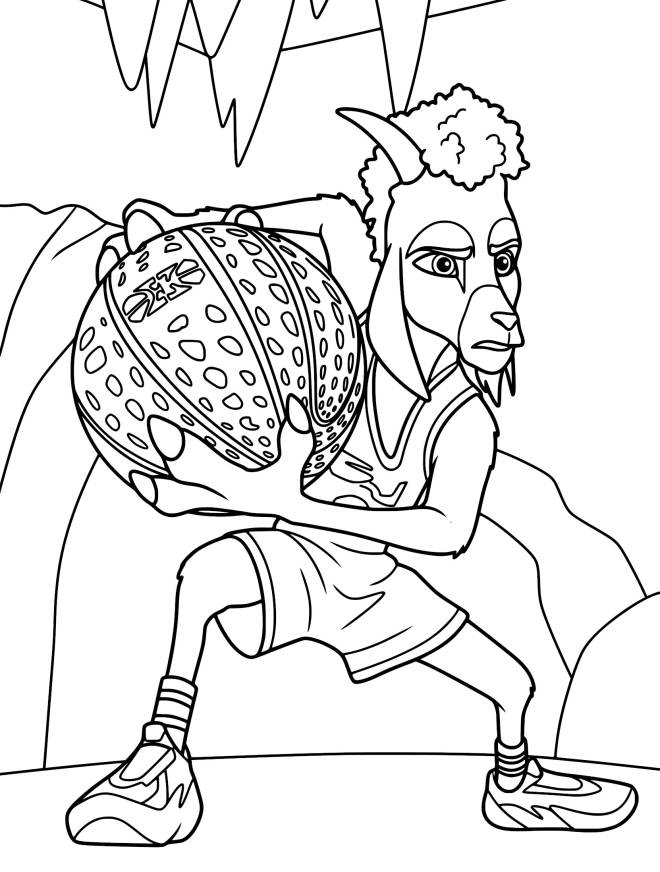 Coloriage Will Harris serre le Roarball dessin gratuit à imprimer