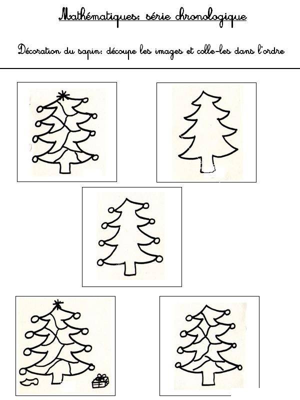 Coloriage Jeux maths suite sapin de noel dessin gratuit à imprimer