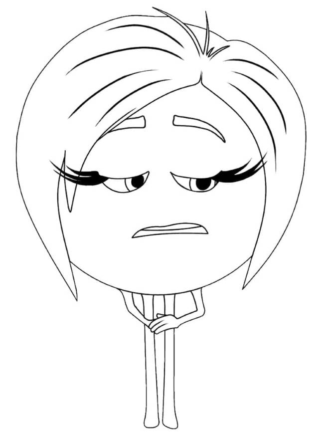 Coloriage Emoji Mary Meh Le Monde Secret Des Emojis