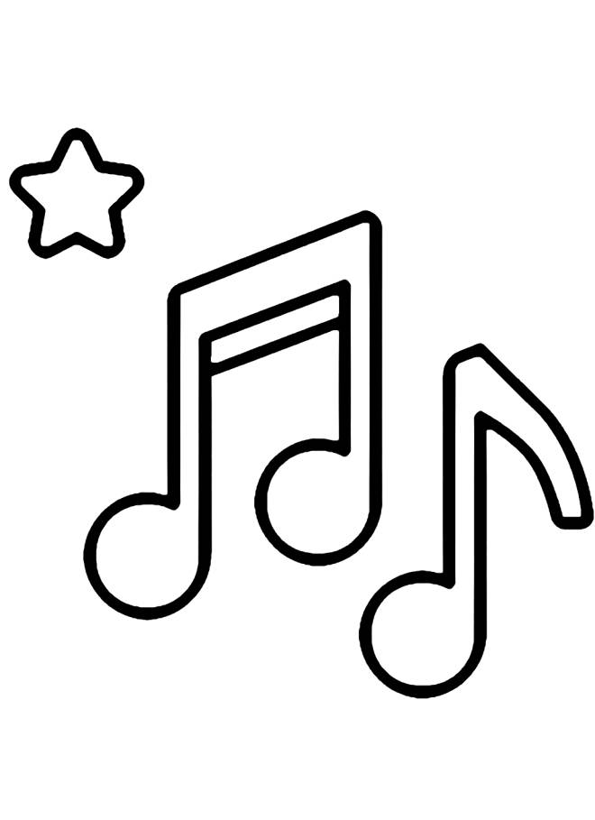 Coloriage note de musique avec une étoile dessin gratuit à imprimer