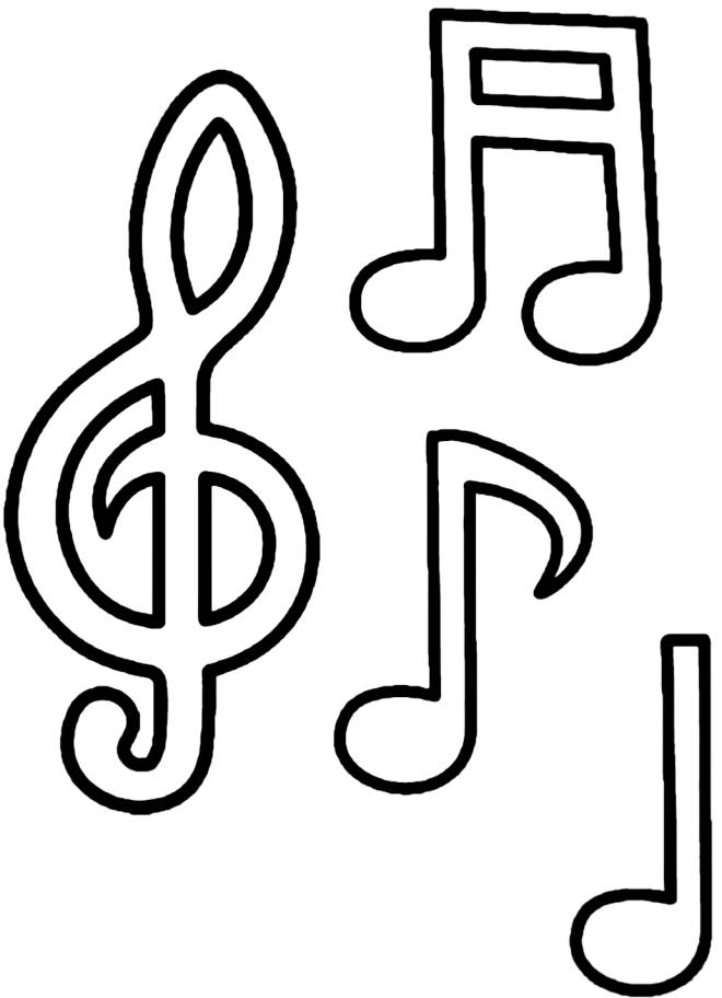 Coloriage Note de musique en Tatouage dessin gratuit à imprimer