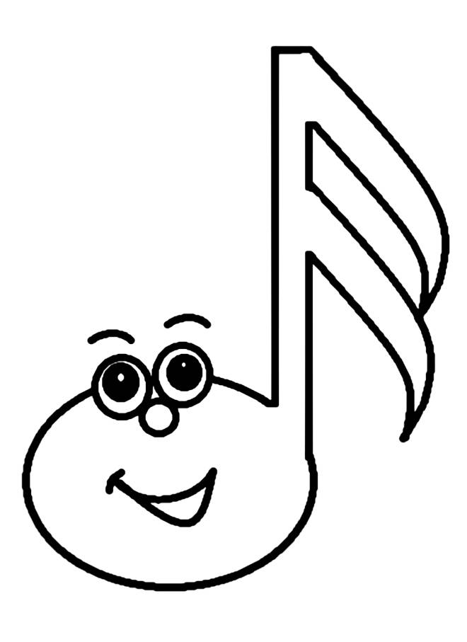 Coloriage Note de musique plein de joie dessin gratuit à imprimer
