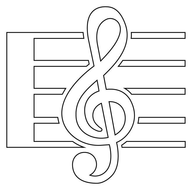 Coloriage Partition musicale simple dessin gratuit à imprimer
