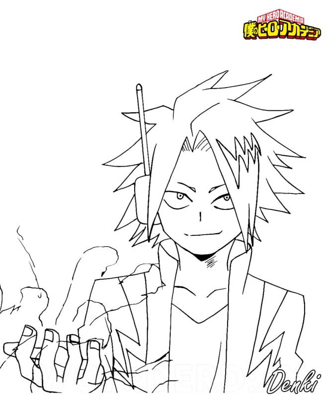 Coloriage Denki Kaminari My Hero Academia dessin gratuit à imprimer
