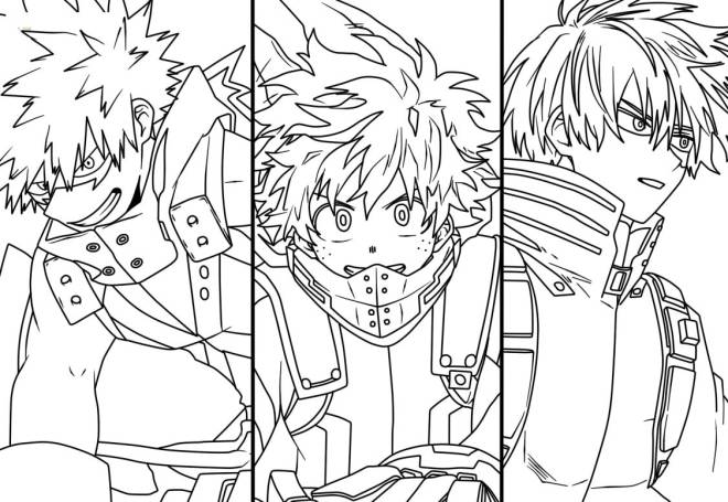 Coloriage Les Superhéros De My Hero Academia