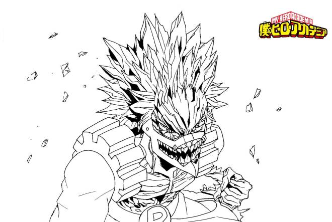 Coloriage Red Riot Unbreakable My hero academia dessin gratuit à imprimer